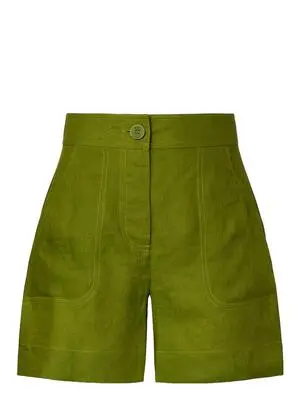 ERES High-rise Linen Shorts - Green