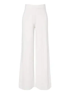 Max Mara Lama Crêpe Wide-leg Pants - White