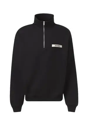 Jacquemus Gros Grain Cotton Sweatshirt - Black