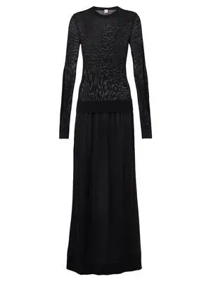 TOTEME Silk-blend Maxi Dress - Black