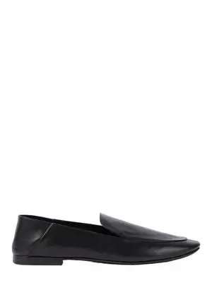 Saint Laurent Alain Leather Slippers - Black