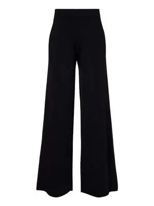 Max Mara Lama Crêpe Wide-leg Pants - Black