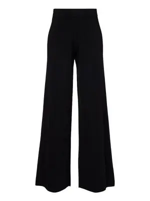 Max Mara Lama Crêpe Wide-leg Pants - Black