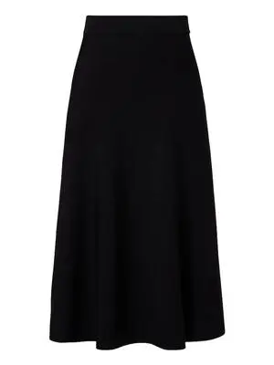 Max Mara Lazio Pleated Crêpe Midi Skirt - Black