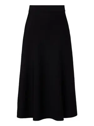 Max Mara Lazio Pleated Crêpe Midi Skirt Black