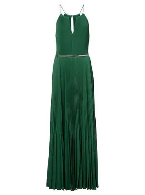 Max Mara Gersa Plissé Sablé Georgette Gown Green