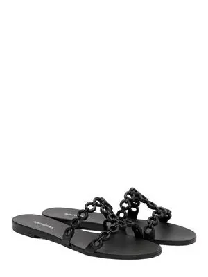 AQUAZZURA Infinity Chain Jelly Sandals - Black