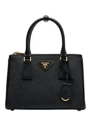 Prada Small Galleria Leather Tote Bag - Black