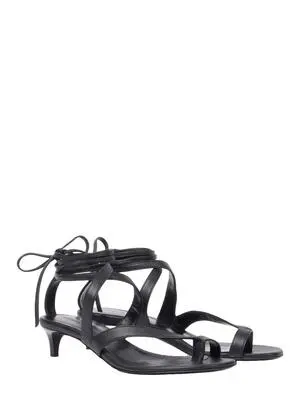 Khaite Aimee 35 Leather Sandals - Black