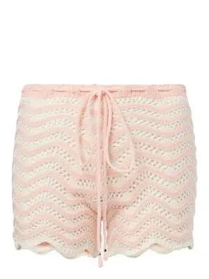 BANANHOT Mina Striped Cotton-blend Shorts - Pink