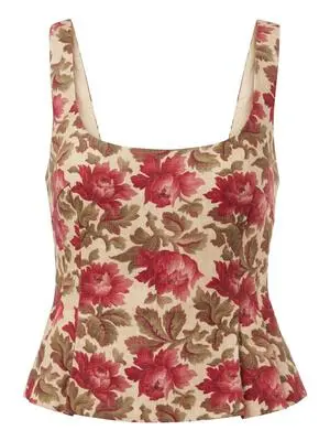 Posse Rosalie Floral Linen Top Multicoloured
