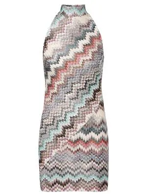 MISSONI Zig Zag Embellished Lamé Minidress