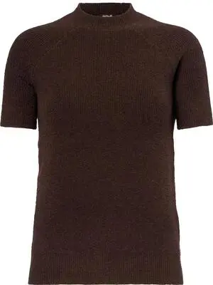 TOTEME Knitted Cotton-blend Terry Top - Brown
