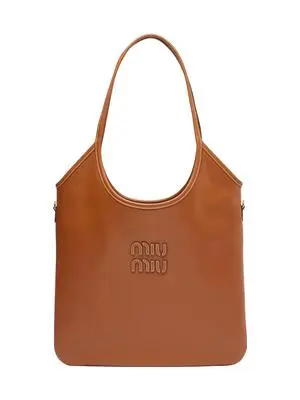Miu Miu Leather Shopper - Brown