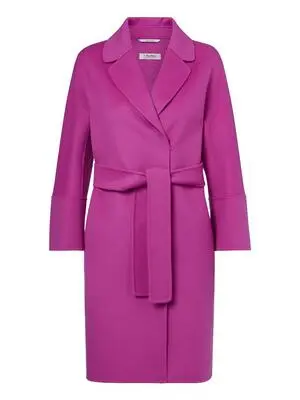 Max Mara Arona Belted Virgin Wool Coat Pink