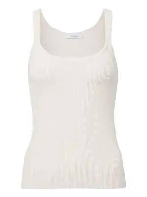 Max Mara Helier Ribbed-knit Tank Top - White