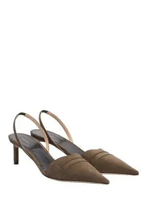 TOM FORD Eva 55 Suede Slingback Pumps - Brown