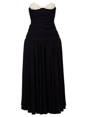 Magda Butrym Crochet-trimmed Jersey Cocktail Dress - Black