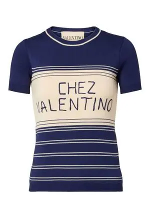 Valentino Garavani Chez Cotton T-shirt - Blue