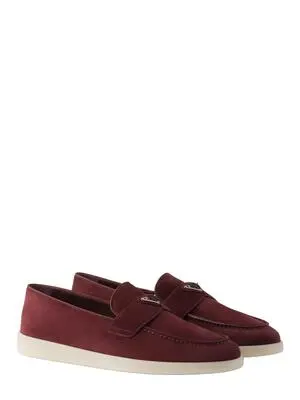 Prada Suede Loafers - Burgundy
