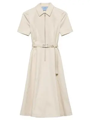 Prada Chino Fit-and-flare Dress - Neutral