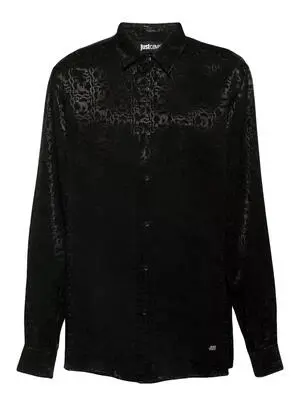 Just Cavalli Logo-jacquard Shirt - Black