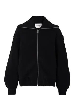 JIL SANDER Oversized Wool-blend Bomber Jacket - Black
