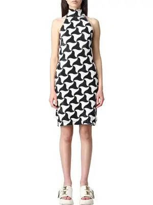 Bottega Veneta Wavy Triangle Print Short Dress - Yellow Cream