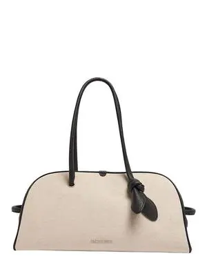 Jacquemus Le Turismo Linen-blend Shoulder Bag - Light Greige/black