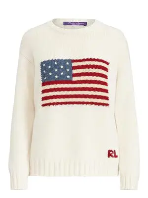 Ralph Lauren Flag Crewneck Sweater - Cream