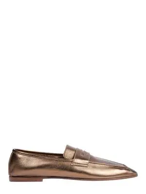 SOPHIQUE Sophique Essenziale Metallic Leather Loafers Bronze