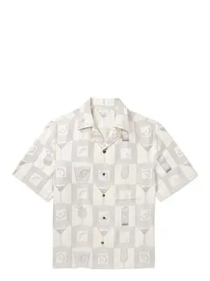 Loro Piana Aperitivo Federico Camp-collar Printed Silk-twill Shirt - Neutrals
