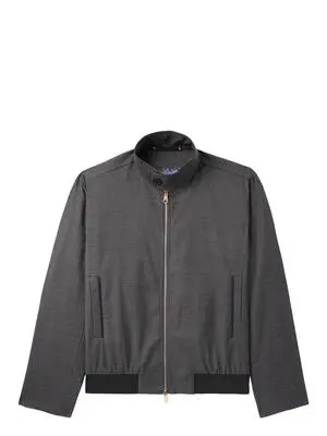Paul Smith Checked Wool Bomber Jacket - Gray