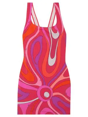 Emilio Pucci Printed Stretch-jersey Mini Dress - Pink