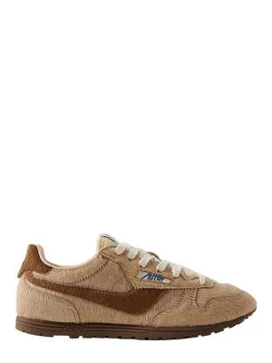 AUTRY Windspin Two-Tone Calf Hair Sneakers Brown