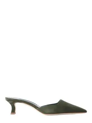 Manolo Blahnik Moiramu 50 Suede Mules - Green