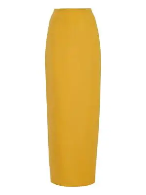 Carolina Herrera Tailored Bi-stretch Wool Maxi Skirt - Yellow