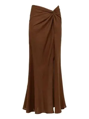 VIX PAULA HERMANNY Sirene Slip Maxi Skirt Brown