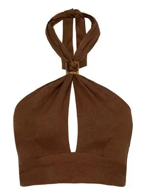 VIX PAULA HERMANNY Luna Keyhole Top Brown