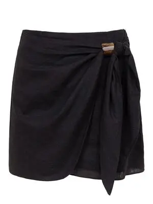 VIX PAULA HERMANNY Luna Knotted Skirt - Black