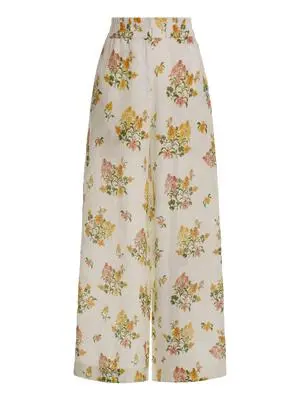 AGUA BENDITA Tota Floral Wide-Leg Pants