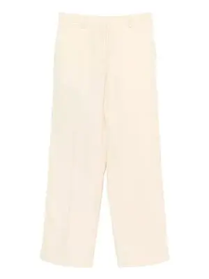 JIL SANDER High-waisted Wide-leg Wool Trousers - Neutrals