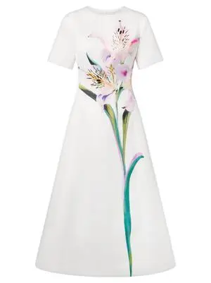 LEO LIN Caroline Floral Midi Dress - White