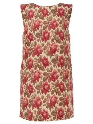 Posse Rosalie Floral Linen Shift Dress - Red