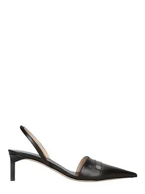 TOM FORD Eva 55 Leather Slingback Pumps - Dark Brown