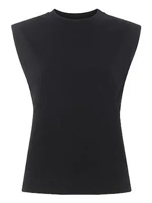 Whistles Edie Round-neck Sleeveless Vest - Black