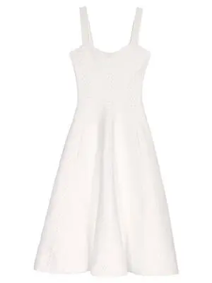 Maje Square-neck Knitted Midi Dress - White