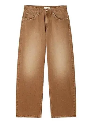 Sandro Baggy Fit Denim Jeans - Camel