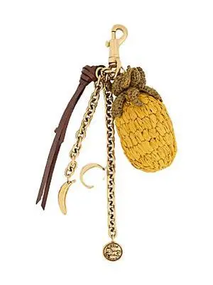 Chloé Pineapple Raffia Bag Charm Sunset Yellow