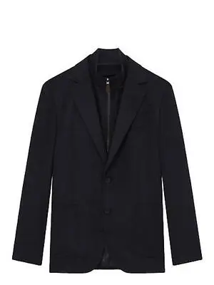 REISS Patch Gilet-insert Regular-fit Woven Blazer - Navy